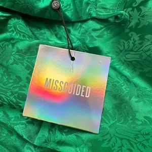 Missguided | Dresses | Missguided Jacquard Satin Cami Dress With Ruched ...